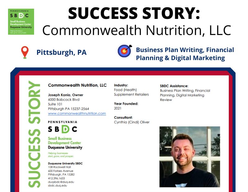 Commonwealth Nutrition Coaching | Duquesne SBDC